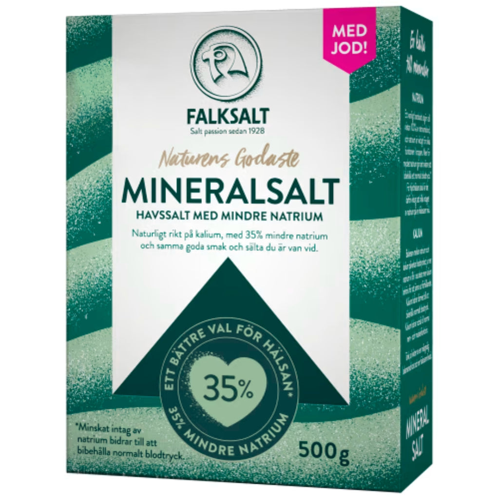 Falksalt Mineralsalt Havssalt Mindre Nat med Jod - Mineral Salt 500g
