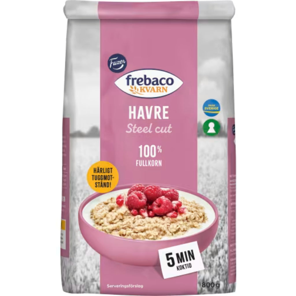 Frebaco Kvarn Svensk Havre Steel Cut - Steel-Cut Whole Grain Oats 800g