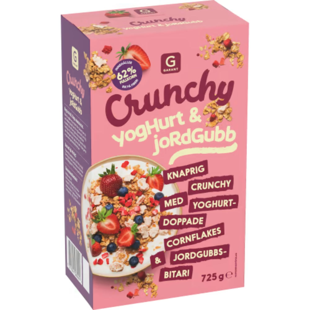 Garant Crunchy Yoghurt & Jordgubb - Crunchy Yogurt & Strawberry 725g