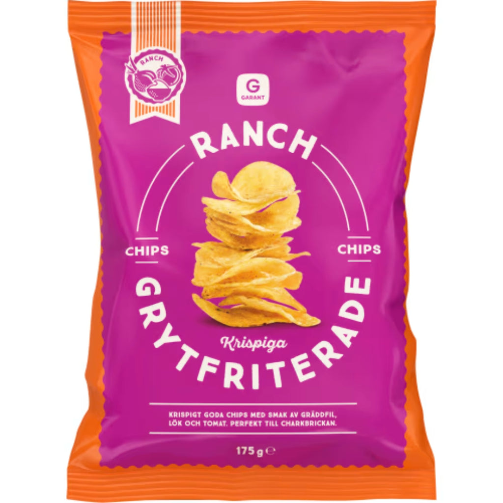 Garant Ranch Chips Grytfriterad - Ranch Kettle-Cooked Chips 175g
