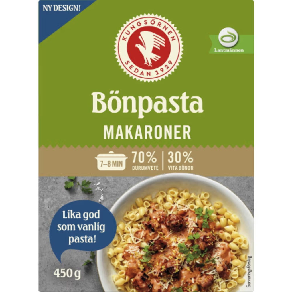 Kungsörnen Makaroner Bönpasta - Durum Wheat & White Beans Macaroni 450